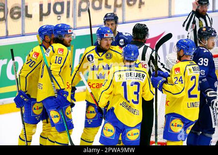 UMEÅ 20230429Jubilation in Tre Kronor after Sweden's #89 Patrik ...