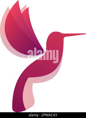 Simple and Creative Flying Hummingbird or Colibri Illustration Stock ...