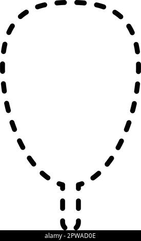 Tracing lines dotted tree outline shape for preschool and kindergarten ...