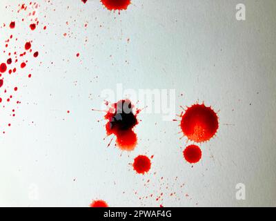 Realistic blood isolated on white background. Drops of blood and ...
