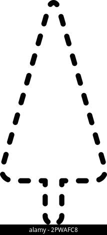 Tracing lines dotted tree outline shape for preschool and kindergarten ...