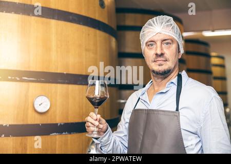 portrait professional wine expert senior staff worker work quality ...