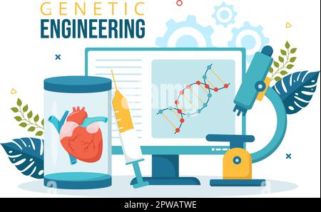Genetic Engineering and DNA Modifications Illustration with Genetics ...
