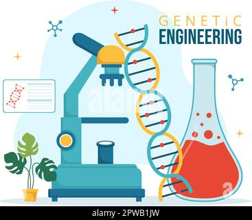 Genetic Engineering and DNA Modifications Illustration with Genetics ...
