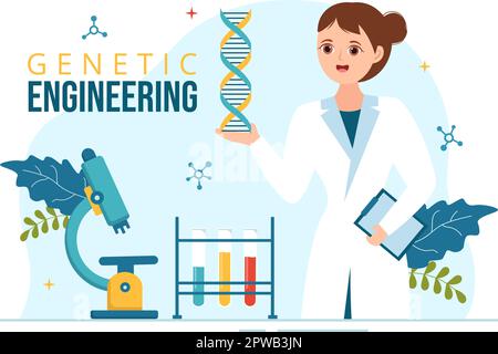 Genetic Engineering and DNA Modifications Illustration with Genetics ...