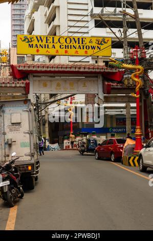 Welcome to Manila Chinatown sign, Manila, The Philippines Stock Photo ...