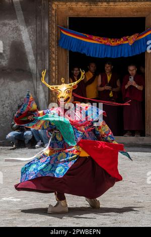 A Masked Monk dances at the Phyang Monastery Festival in Ladakh, India ...