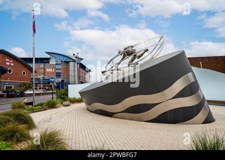Close up of the RNLI Memorial Sculpture at RNLI Headquarters in Poole ...