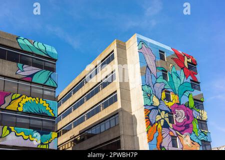 Southampton, UK. 29 April 2023. A ‘clean air’ mural is being painted on ...