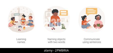 Communicate using sentences isolated cartoon vector illustration ...