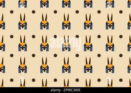 Historical Pharaoh seamless pattern. ancient Egyptian king witch ankh ...