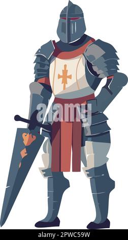 Medieval knights in armor with swords battle Stock Vector Image & Art ...