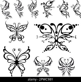 Butterfly line art image illustration template Stock Vector Image & Art ...