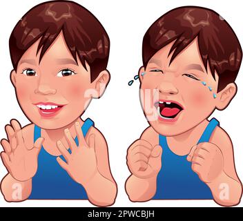 cartoon happy boy laughing Stock Vector Image & Art - Alamy