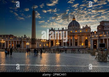 St Peter's Basilica in a lightning storm, The Vatican, 1992 Stock Photo ...