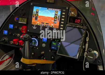 Modern pilot instrument panels with displays in the cockpit ...