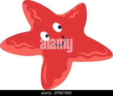 Starfish character, cute marine personage vector Stock Vector Image ...