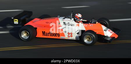The Alfa Romeo 182 at the Long Beach Grand Prix, driven by Andrea de ...