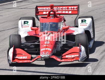 IndyCar driver Marcus Ericsson competing in the Long Beach Grand Prix ...