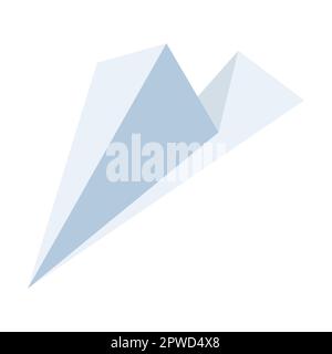 Flying paper airplane flies down falls. White aircrafts flying. cartoon ...