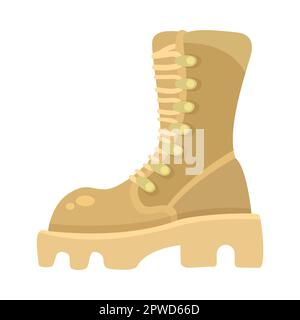 Side view of military boot turned right cartoon illustration Stock ...