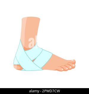 Man with bandaged foot and ankle cartoon illustration Stock Vector ...