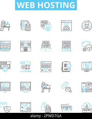 Hosting servers icon. Outline hosting servers vector icon color flat ...