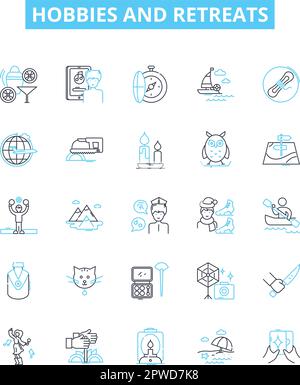 Arts and hobbies icons, line symbols, web signs, vector set, isolated ...