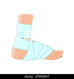 Man with bandaged foot and ankle cartoon illustration Stock Vector ...