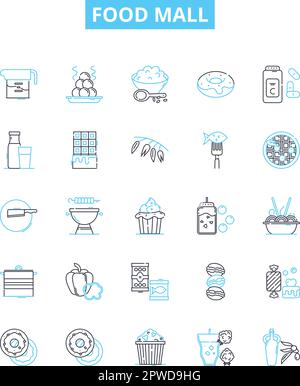Eating and drinks line icons signs set. Design collection of Eating ...