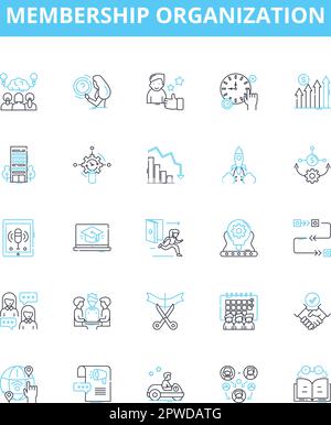 Membership organization vector line icons set. Organisation, Membership ...