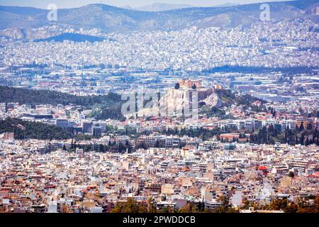 Amazing Panoramic view of Acropolis of Athens, Attica, Greece Stock ...