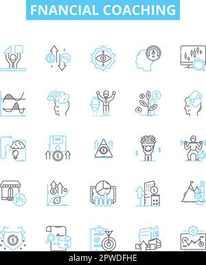 Fnancial coaching vector line icons set. Financial, Coaching, Budgeting ...