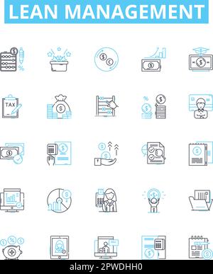 Lean management line icons signs set. Design collection of Lean ...