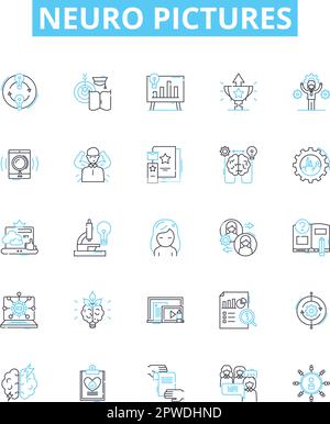 Neuro pictures vector line icons set. Neuroimage, Neurography, Brain ...