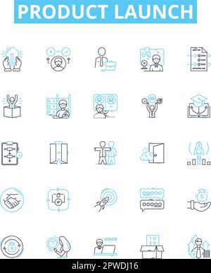 Product launch line icons, signs set. Launch, Product, Introduction ...