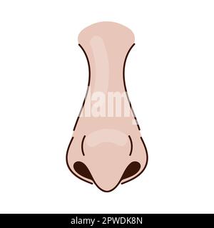 Thin nose of white person with pointy tip cartoon illustration Stock ...
