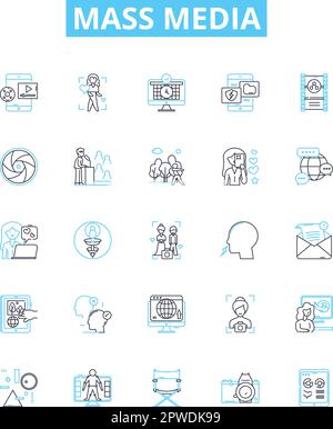 Network technologies line icons signs set. Design collection of ...