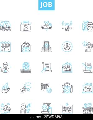Career and occupation line icons signs set. Design collection of Job ...
