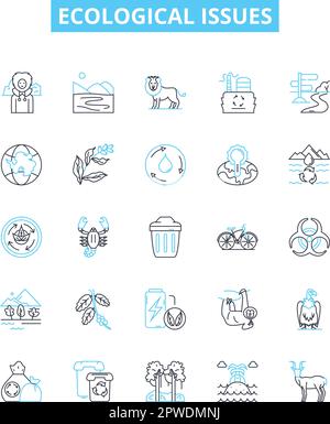 Ecological issues vector line icons set. Ecology, Conservation ...