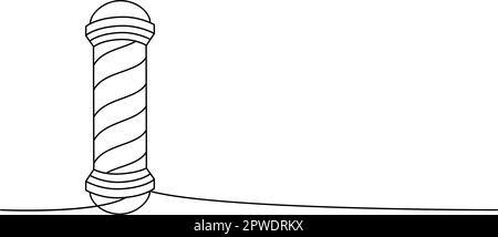 Barber shop pole one line continuous drawing. Barber shop and ...