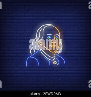 Benjamin Franklin silhouette neon sign Stock Vector Image & Art - Alamy