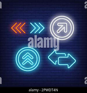 Interface arrows and road neon signs set Stock Vector Image & Art - Alamy