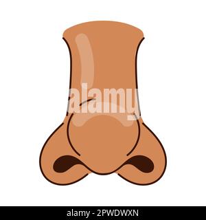 Nose of Black person with big tip cartoon illustration Stock Vector ...