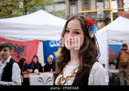 Balkan Trafik Festival, Brussels, Belgium 2023, women dancing to ethnic ...