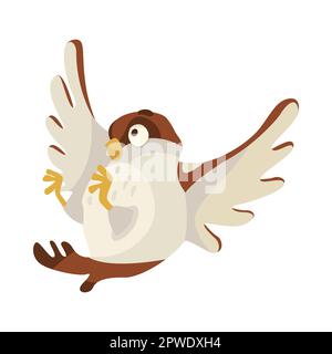 Scared sparrow falling cartoon illustration Stock Vector Image & Art ...