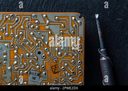 PCB - printed circuit board. Backside Stock Photo - Alamy