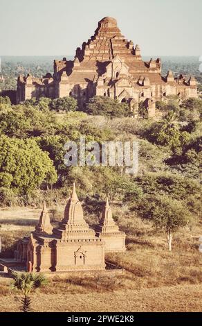 Temples of Bagan, ancient city and UNESCO World Heritage Site, color ...