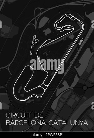 Circuit de Barcelona-Catalunya racing track map Stock Vector Image ...