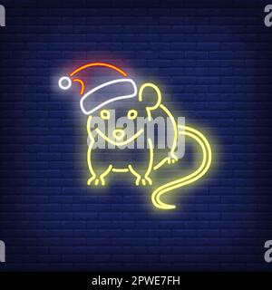 Christmas rat neon sign Stock Vector Image & Art - Alamy